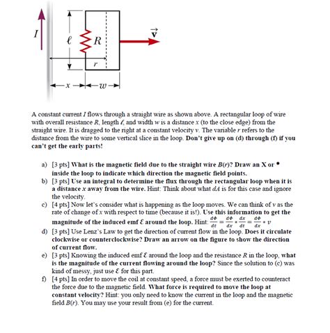 Solved A Constant Current I Flows Through A Straight Wire As
