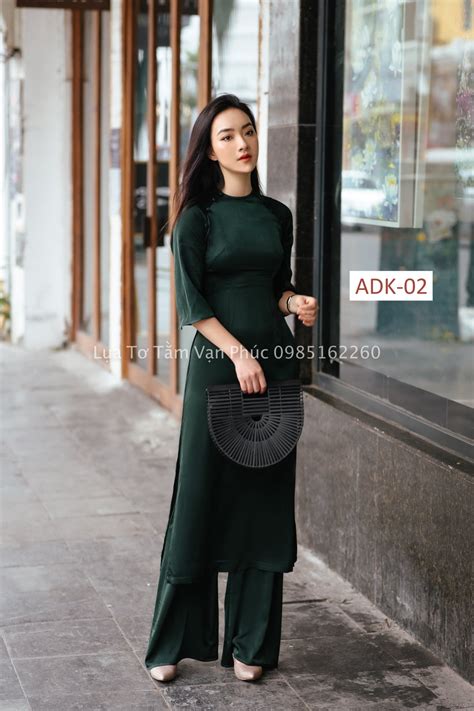 Set Áo Dài Tằm Thái Adk 2 Màu Coconsilk