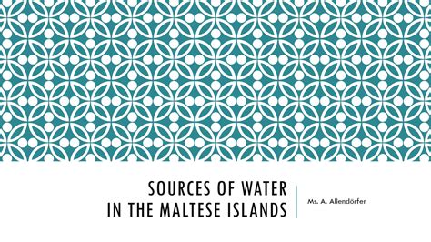 Sources Of Water In The Maltese Islands Eskola