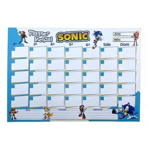 Bloco Planner De Mesa Planejamento Mensal A4 Sonic Loja Coisaria Presente Com Ideias