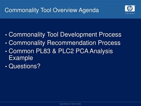 Ppt Commonality Tool Overview Powerpoint Presentation Free Download