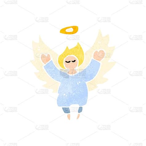 复古卡通小天使素材 花瓣网