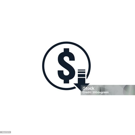 Icône De Dollar De Baisse Symbole De Largent Avec La Flèche Qui Sétend
