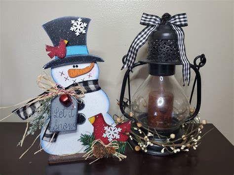 Winter Snowman Shelf Sitter Diy Kit Or Hand Painted Etsy