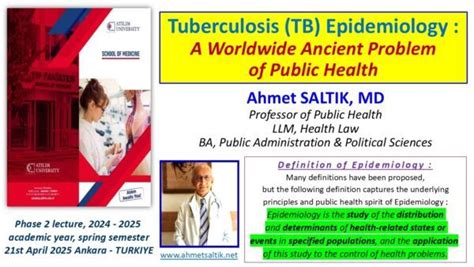 tuberculosis epidemiology prof dr ahmet saltik md ba llm