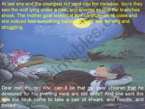 Esl English Powerpoints The Wolf And The Seven Goats Ppt 1314