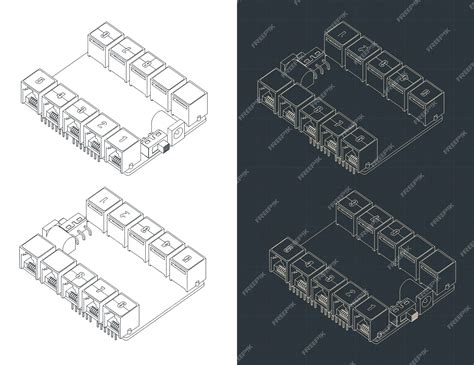 Dibujos Isométricos Del Escudo Arduino Uno Vector Premium