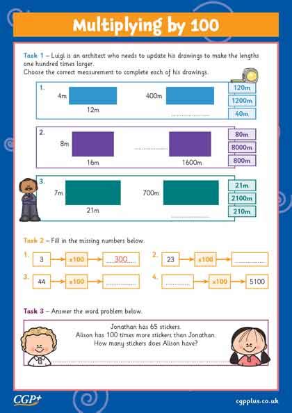 Multiplying By 100 Problem Solving Stretch Year 4 CGP Plus