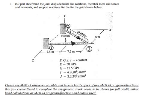 1 50 Pts Determine The Joint Displacements And