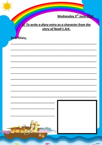 Year 1 Noahs Diary Entry Teaching Resources Diary Entry Teaching