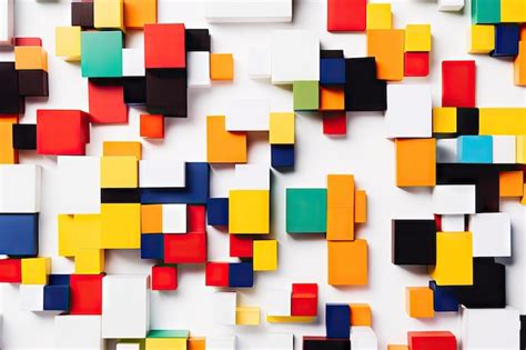 Premium Ai Image Bold Color Blocks Arranged In A Pattern On A White