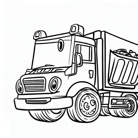 漫画のゴミ収集車の概要 印刷可能ぬりえ無料ダウンロード