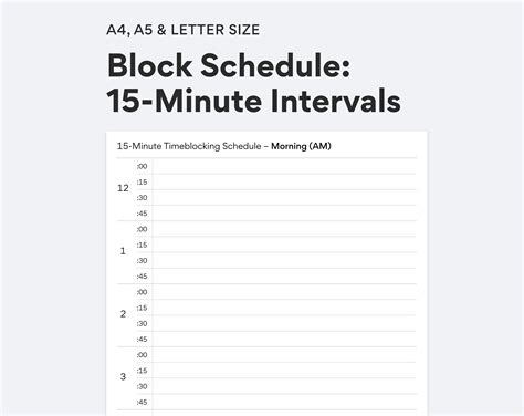 Hourly Schedule Template In 1530 Minute Intervals The