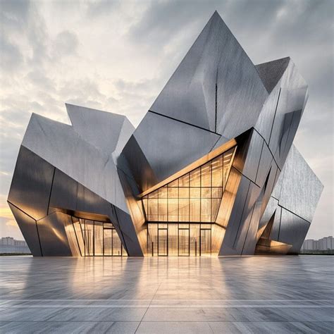 Futuristic Titanium Building Innovative Material Building For Bold