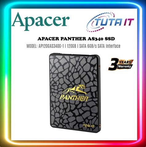 Apacer AS340 / AS340X Panther 2.5 SATA III SSD (120GB/240GB/480GB) | Lazada