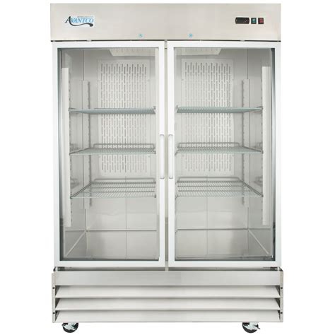 Avantco Cfd 2rr G 54 Two Section Glass Door Reach In Refrigerator With