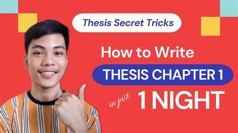 How To Write Thesis Chapter 1 In Just 1 Night Thesis Secret Tricks Youtube
