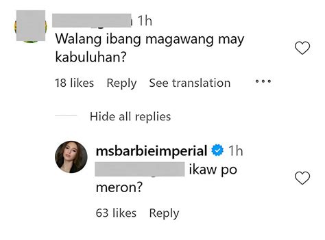 Barbie Imperial, sinagot ang basher na sinabihan siya ng “walang ibang ...