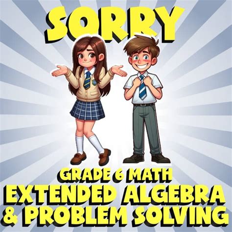 Extended Algebra And Problem Solving Sorry Math Game No Prep Grade 6 Review