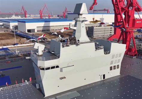 Type 076 Amphibious Carrier Launched By Hudong In Shanghai