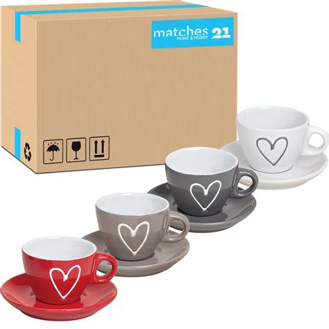 Matches21 Home And Hobby Tasse Espresso Tassen 72er Set Landhaus Stil