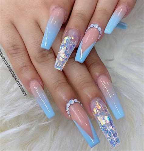 Pin By Ariel🧚🏽‍♂️ On Top 5 Blue Acrylic Nails Diamond Nails Acrylic
