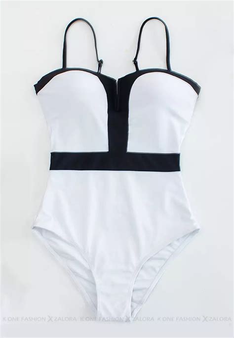 Buy Its Me Sexy Suspender Color Blocked One Piece Bikini Swimsuit 2025