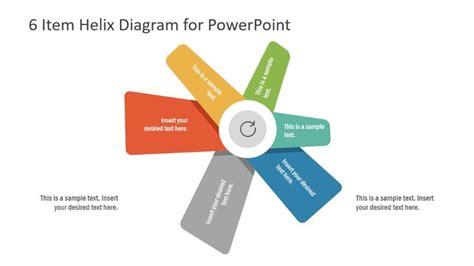 6 Item Helix Diagram Powerpoint Template Slidemodel Powerpoint