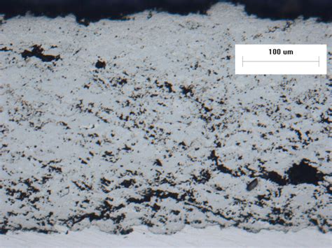 Optical Micrograph Of Corroded WC 10Co 4Cr Coating Cross Section