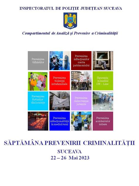 Acțiuni organizate de IPJ Suceava în perioada 22 26 mai Săptămâna