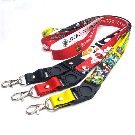 Jual Custom Desain Cetak Tali Lanyard Print Sublim 2cm Cetak 2 Atau 1 Muka Tali Id Card