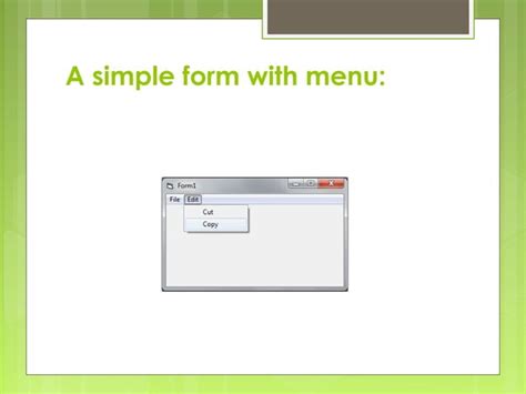 Visual Basic Menu Ppt