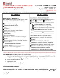 Referral For Consult Or Procedure Standford Fill Out Sign Online
