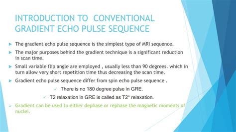 Gradient Echo Pulse Sequences Hjn Pptx