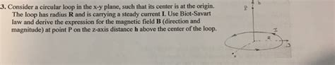 Solved Consider A Circular Loop In The X Y Plane Such Chegg