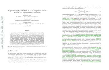 Bayesian Model Selection In Additive Partial Linear Models Via Locally