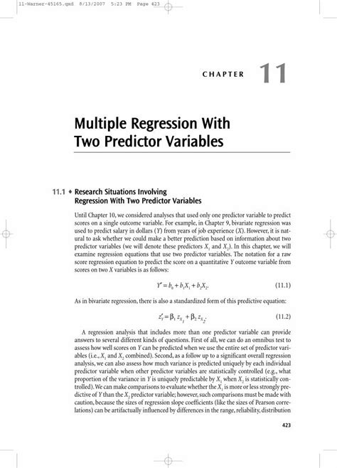 Pdf Multiple Regression With Two Predictor Variables€¦ · 11 Multiple