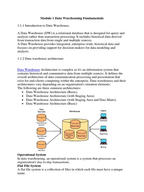 Module 1 Data Warehousing Fundamentals Download Free Pdf Data