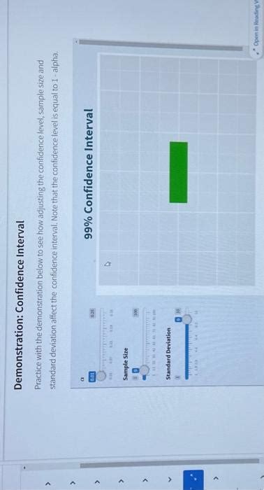 Solved Demonstration Confidence Interval Practice With The