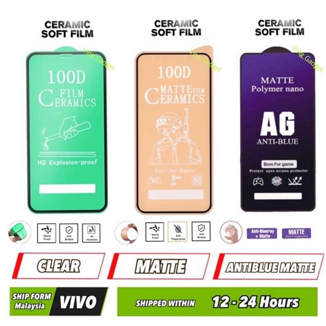 Vivo S1 S1 Pro Clear Antiblue Matte Ceramic Soft Glass Shopee
