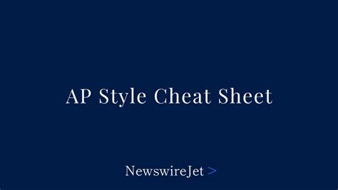 AP Style Cheat Sheet The Ultimate Guide For Writers And Editors NewswireJet