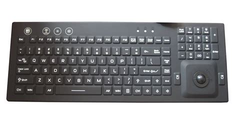 Waterproof Silicone All In One Trackball Keyboard Mouse Combo With