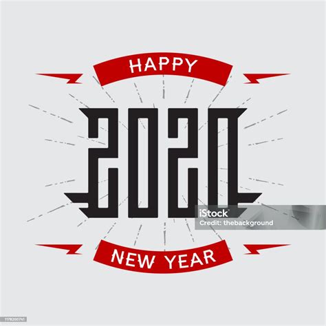 새해 복 야 2020 양식에 일치시키는 비문과 붉은 번개와 포스터 티셔츠 의류 시원한 프린트와 비문 벡터 캘린더 커버 0명에