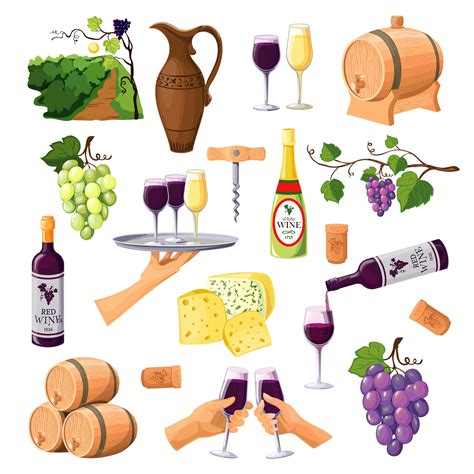 Color Wine Icons Set On White Background 477054 Vector Art At Vecteezy