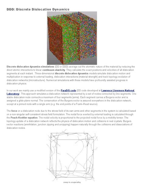 Discrete Dislocation Dynamics Pdf Dislocation Creep Deformation