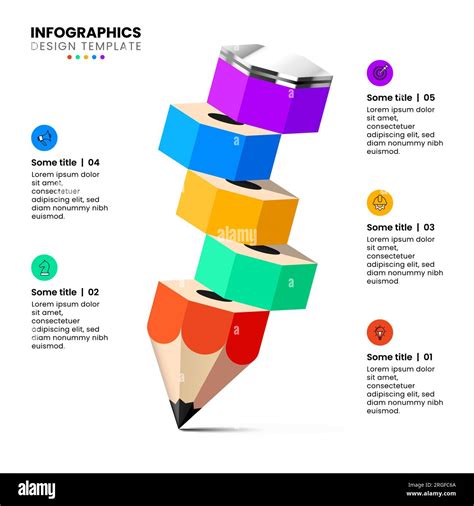 Infographic Template With Icons And 5 Options Or Steps Pencil Can Be