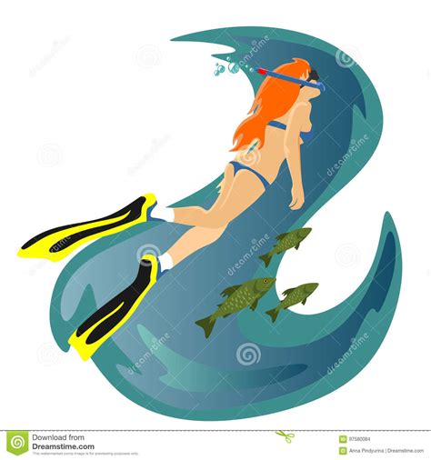 Diving Snorkelling Water Extreme Sports Isolated Design Element For
