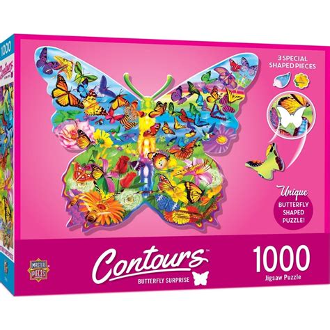 MasterPieces Contours Butterfly Surprise 1000 Piece Shaped Jigsaw