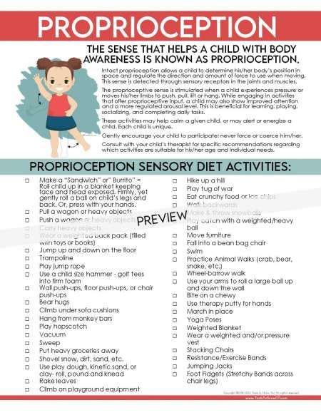 Sensory Diet Sensory Processing Therapy Resources Tools To Grow Inc