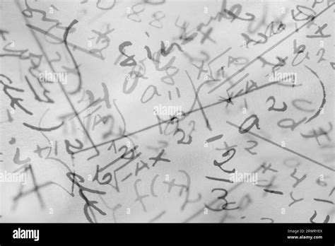 Mathematische Formeln Handschriftlich Schwarzweiß Stockfotos Und